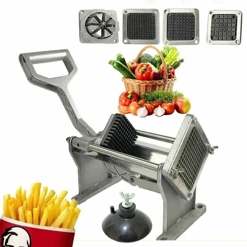 Ручная овощерезка для профессионального отжима и резки картофеля фри и овощных палочек,4 режущие головки