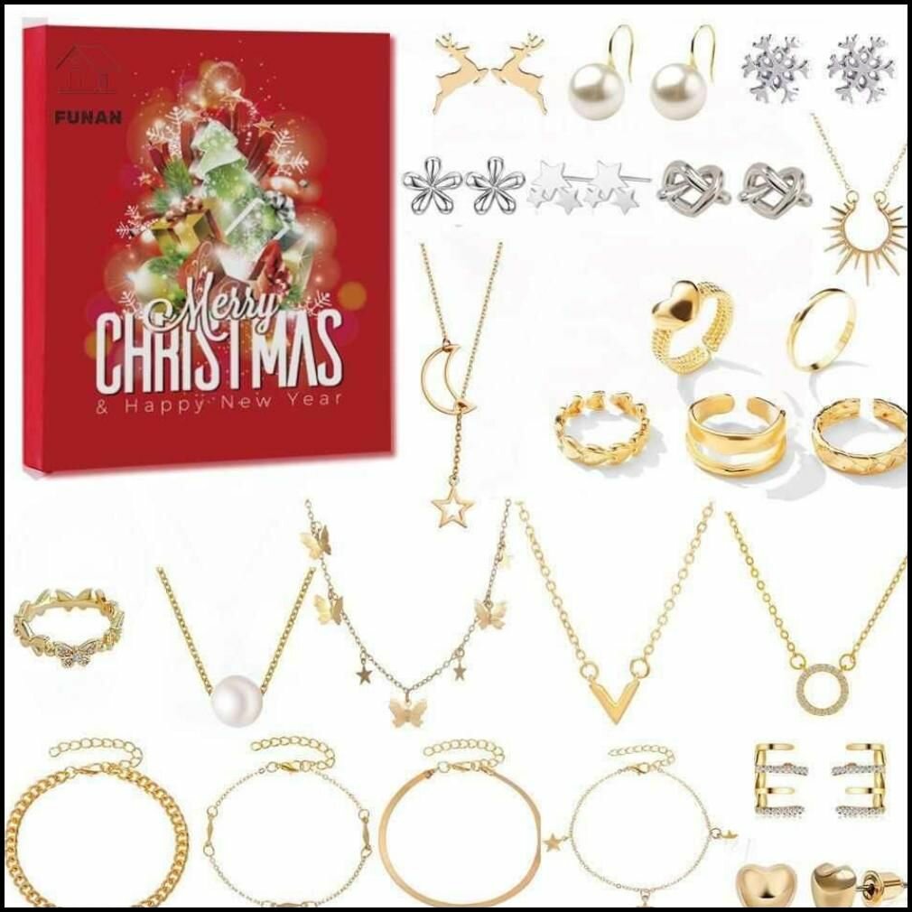 Новогодний Адвент Календарь с украшениями, подарок сюрприз на Новый Год 2024 или Рождество dy