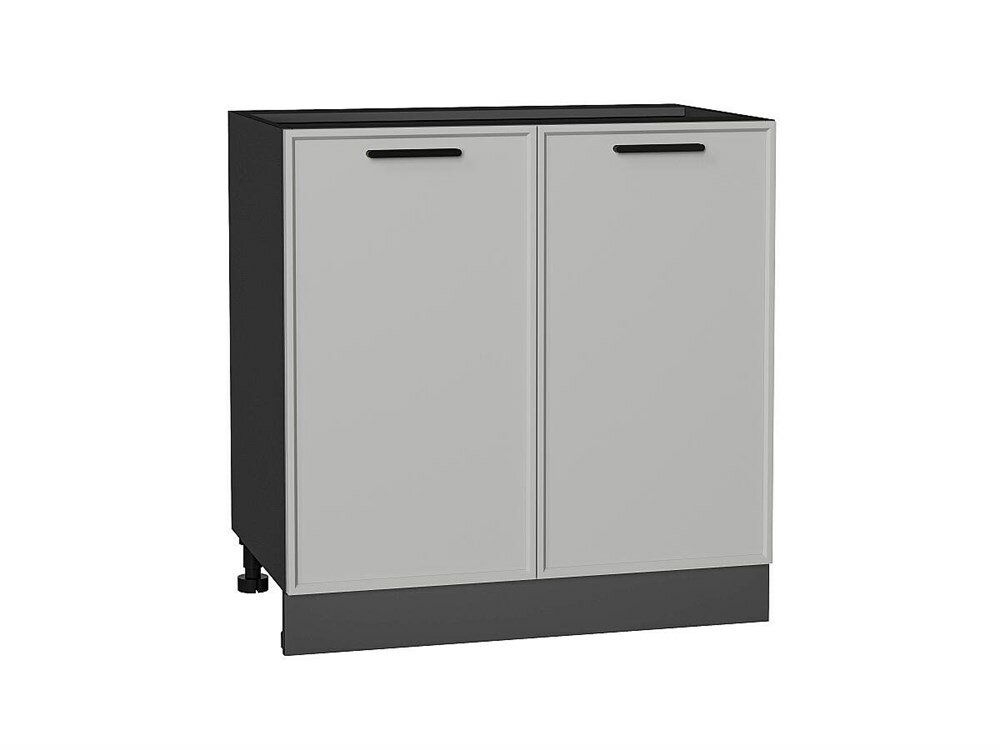 VVT Шкаф нижний с 2-мя дверцами Фрейм Graphite, Grey Silk, 800 В*Ш*Г 816*800*484, фасад МДФ Grey Silk, корпус Graphite Grey Silk