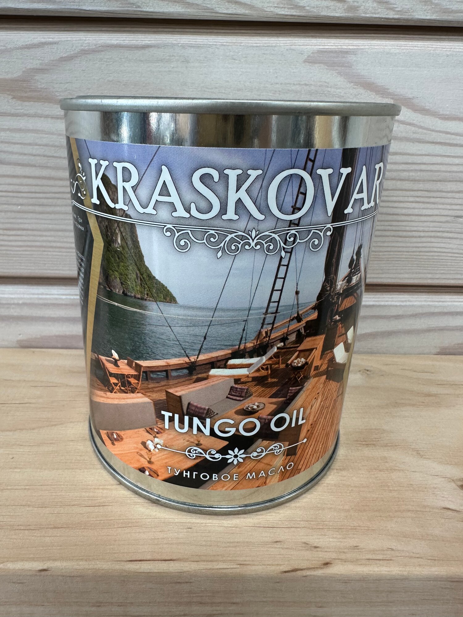 Тунговое масло для древесины Kraskovar Oil, бесцветное, 0,75л