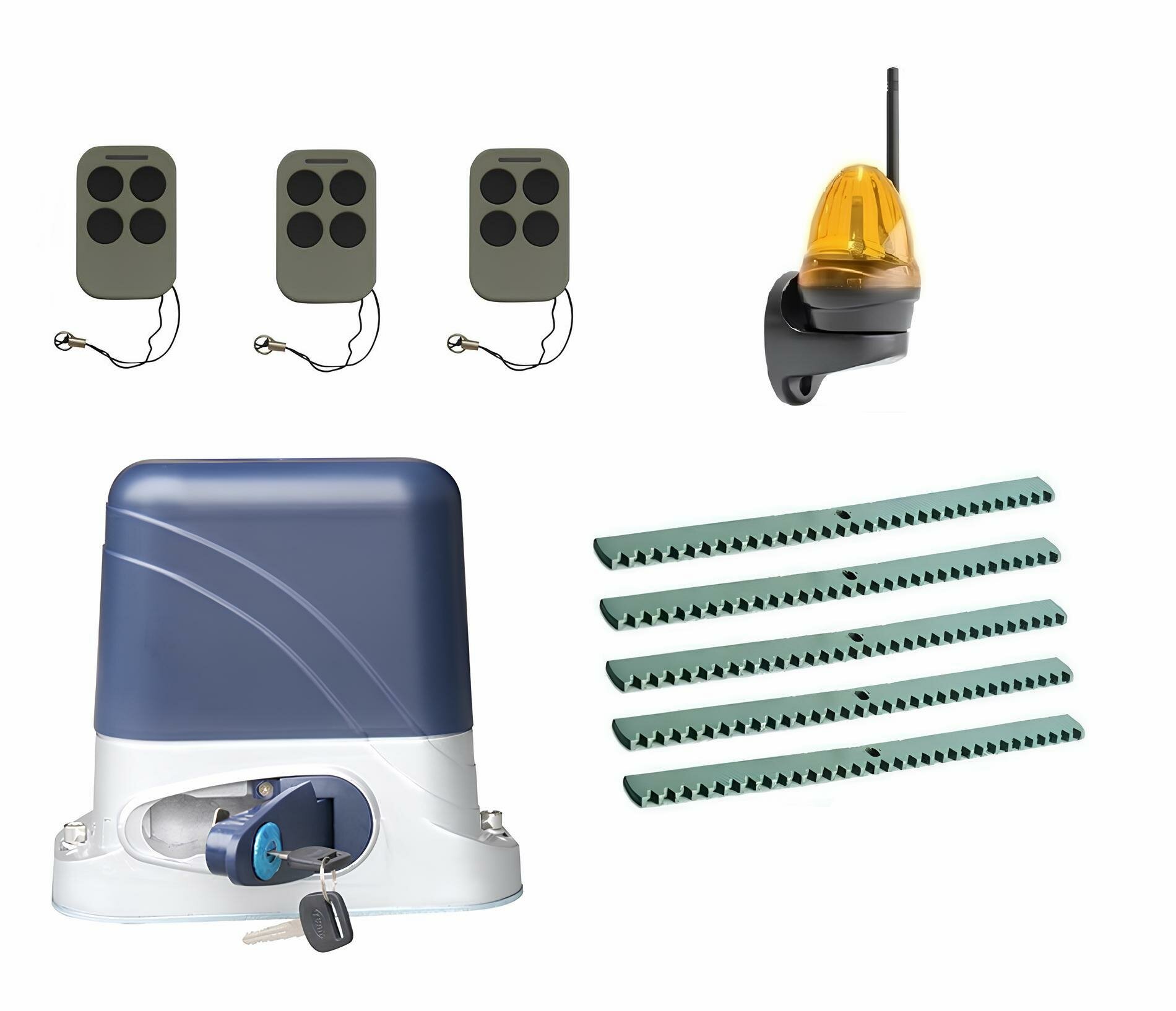 Автоматика для откатных ворот KSL-800 KIT-LK5-Т3, комплект: привод, 3 пульта, лампа, 5 реек