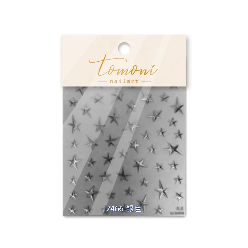 Наклейки для ногтей Tomoni Nailart, звёзды, to2466 Silver