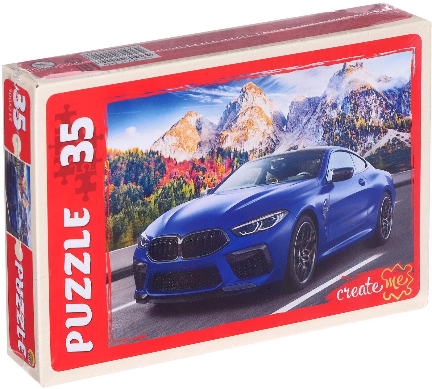 Красочный макси-пазл "Машина", игра-головоломка для детей, развитие мелкой моторики, 35 крупных элементов