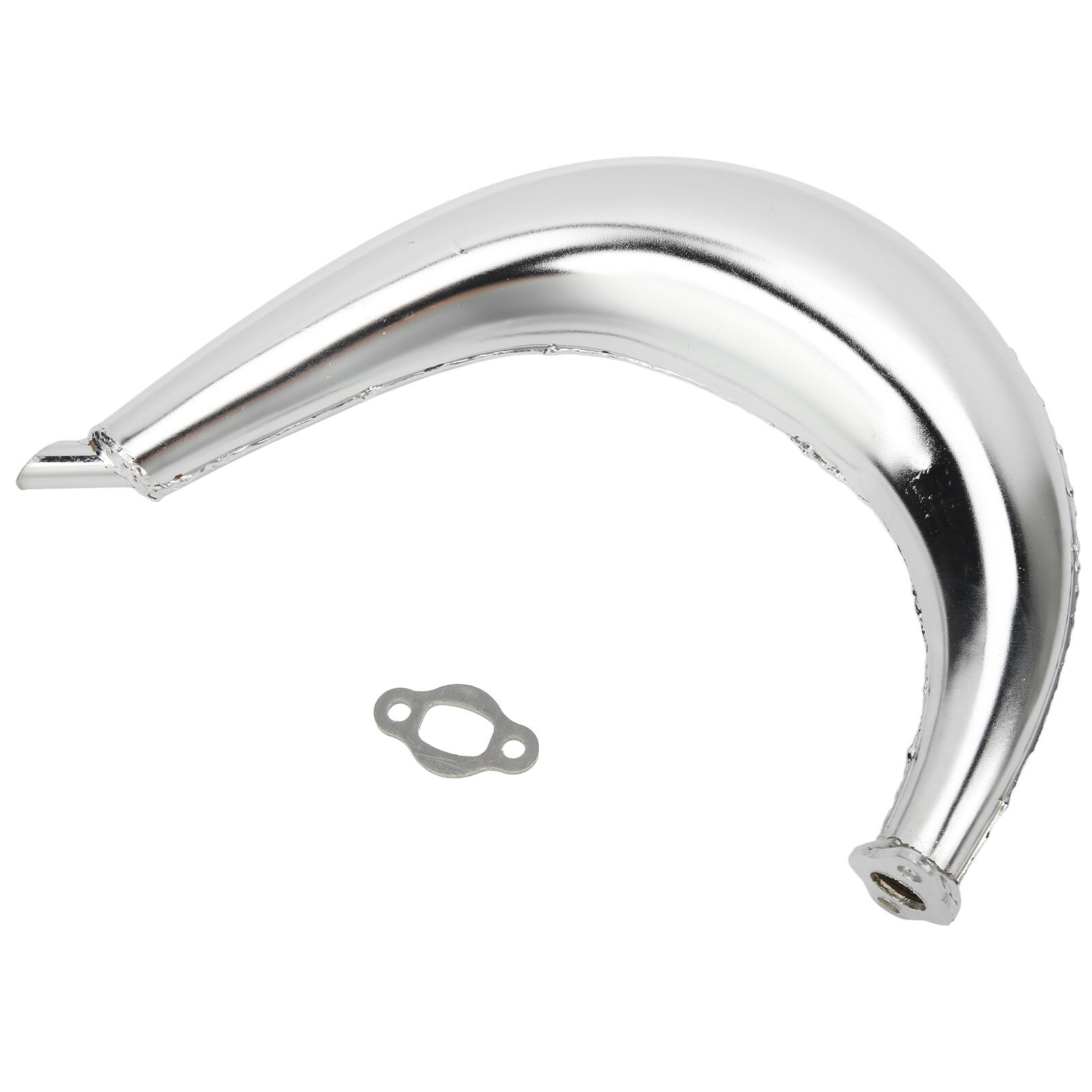 Выхлопная труба из алюминиевого сплава, глушитель, полумесяц, банановая форма, для двухтактных мотоциклов объемом 49–80 куб. см.