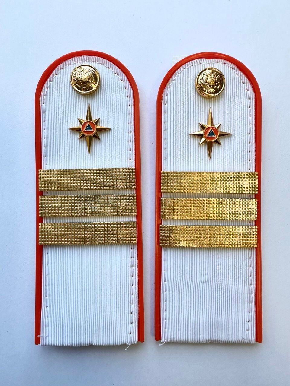 Погоны МЧС белые на рубашку Сержант