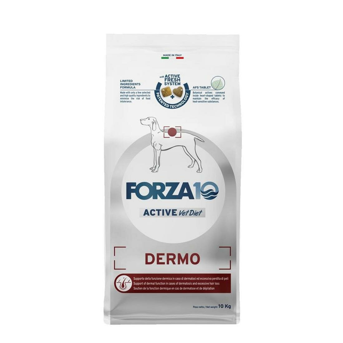 Сухой корм для собак Forza10 Active VETdiet Dog DERMO, для поддержания функции кожи при дерматозах 10 кг