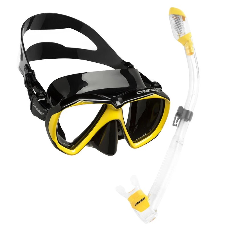 Cressi Ranger Сухая маска для дайвинга Желтый, Black Yellow
