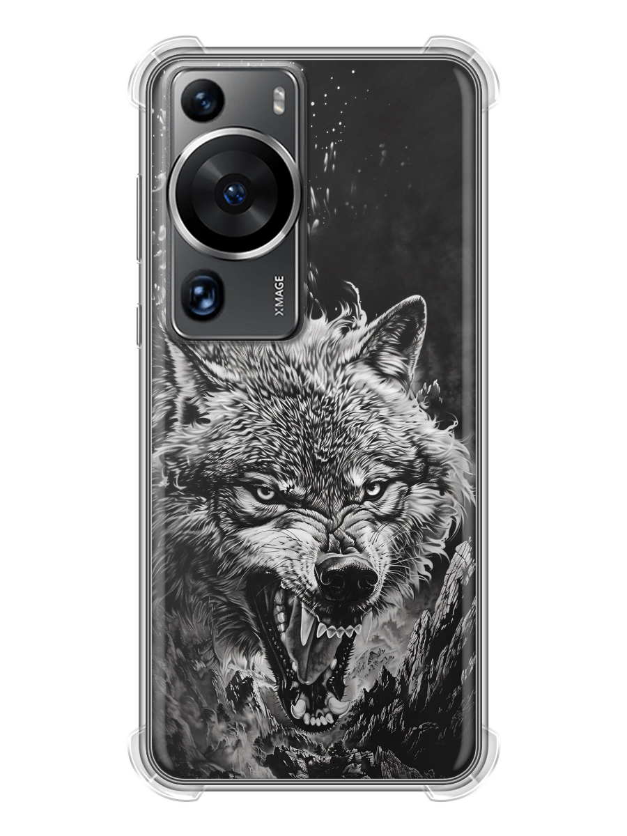 Чехол для Huawei P60, Huawei P60 Pro с принтом волк принт (Хуавей П60, Хуавей П60 Про)