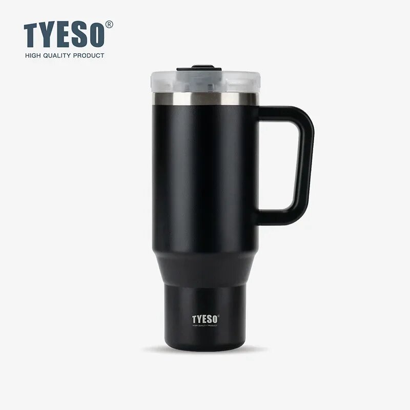 Термокружка TYESO 1200 мл, черная, из нержавеющей стали
