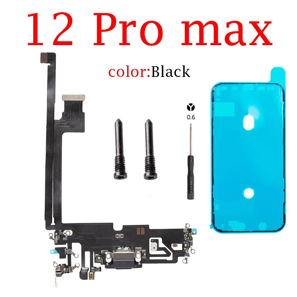 USB-порт для зарядки для iPhone 11 14 Pro Max 12 13Pro, док-разъем для зарядки, 12 Pro max Black