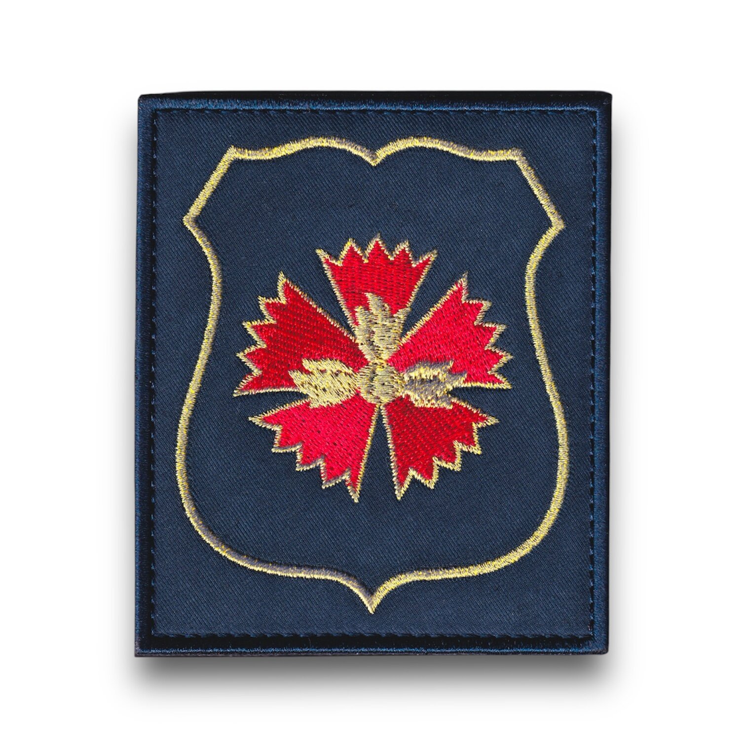 Нашивка ( Шеврон ) На Рукав ГРУ С Гвоздикой Приказ №300 Золотой Кант / Синяя (Синий / На липучке)