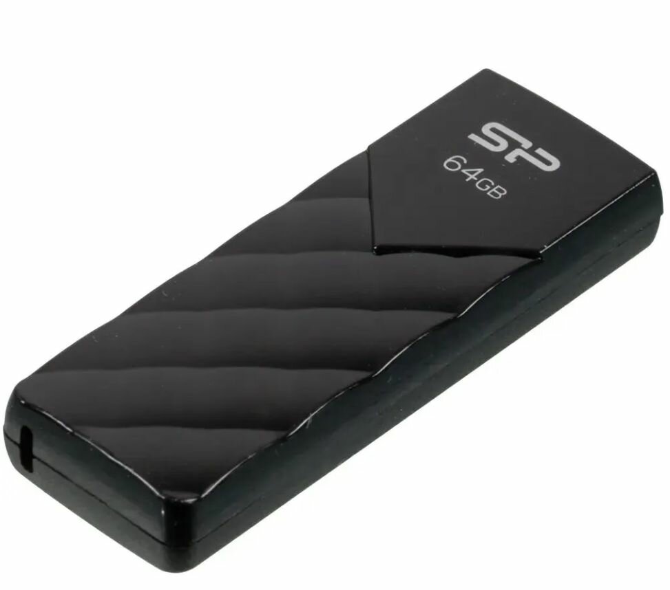 Память USB Flash 64 ГБ SILICON POWER Ultima U03 (SP064GBUF2U03V1K) - USB 2.0, USB Type-A, вид закрывания - Выдвижной, Пластик
