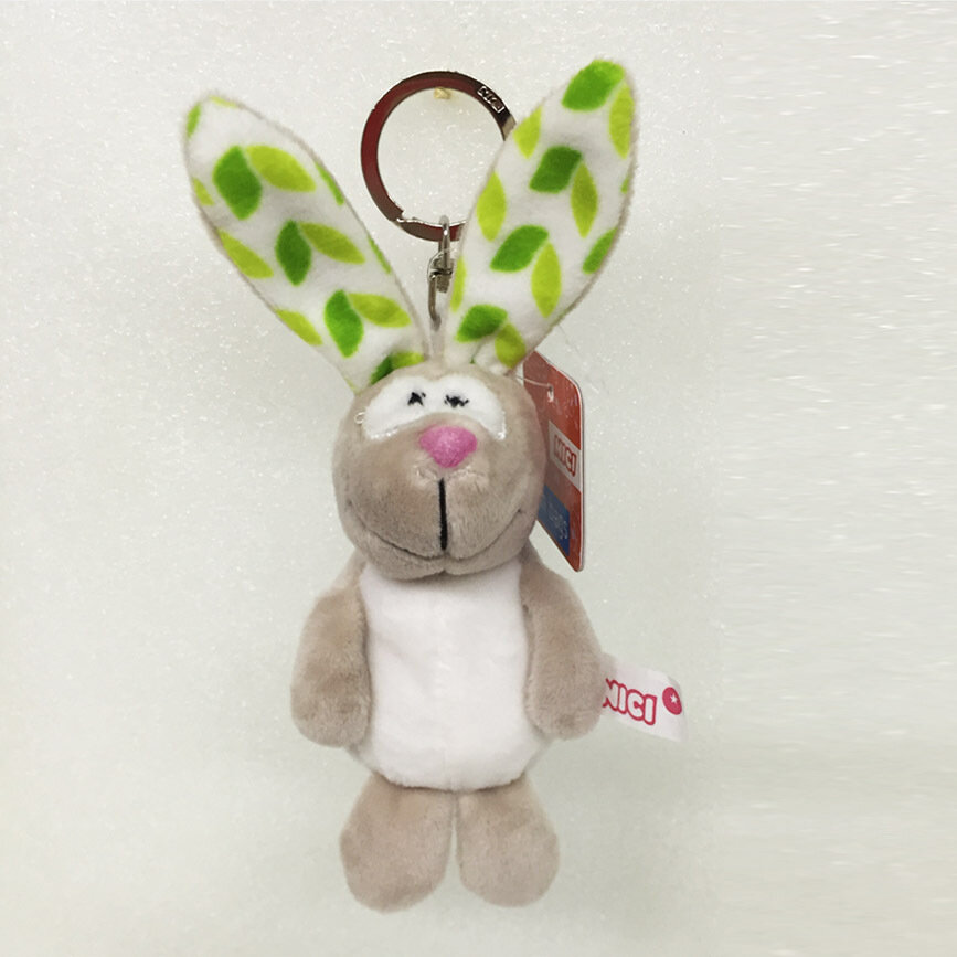 Ручная работа 10 см плюшевый кролик-ключница с большими глазами для мужчин, мягкая игрушка для сумок и кошельков