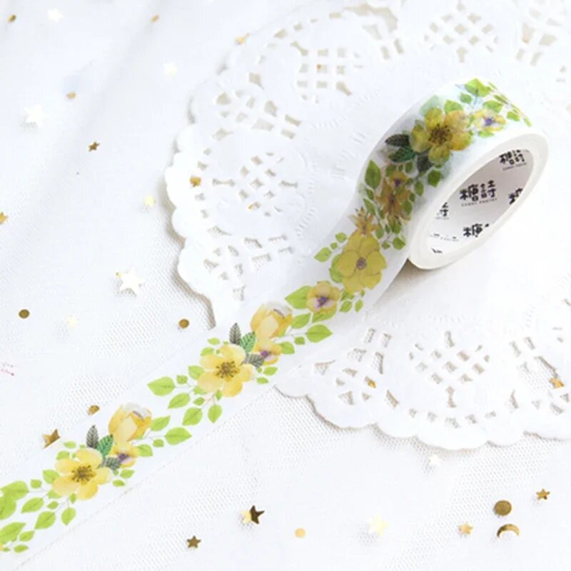 5 метров милые кавайные цветы мультфильм маскирующая клейкая лента декоративная клейкая лента Декор Decora Diy наклейка для скрапбукинга этикетка