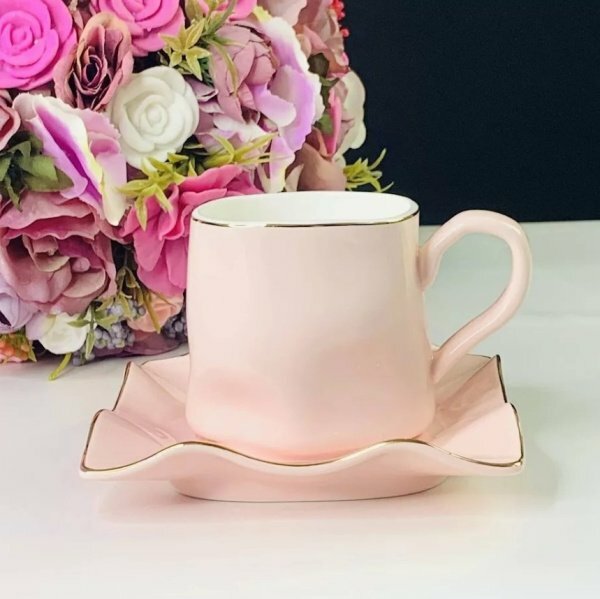 Чайный набор 12пр. 260мл в п/у розовый фарфор/6x106-262