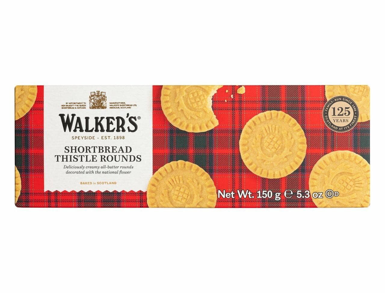 Песочное печенье Walker's Shortbread Thistle Rounds со сливочным маслом, 150г