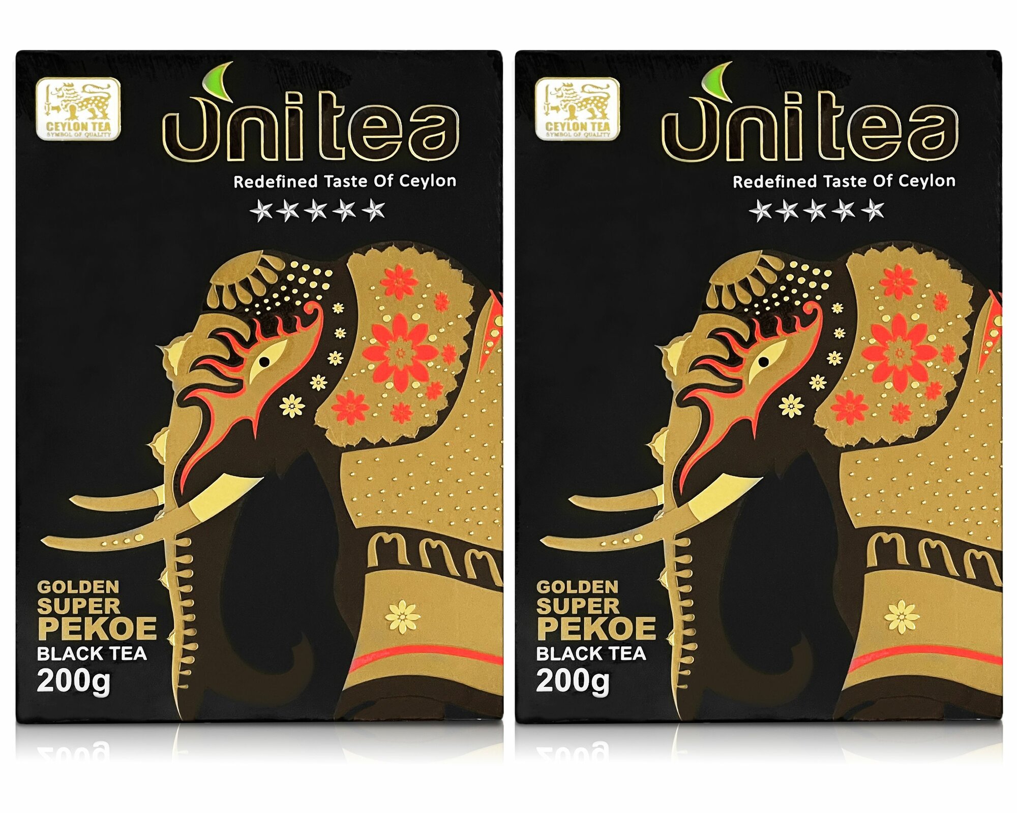Чай черный листовой UNITEA Golden Super Pekoe, 200г х 2шт