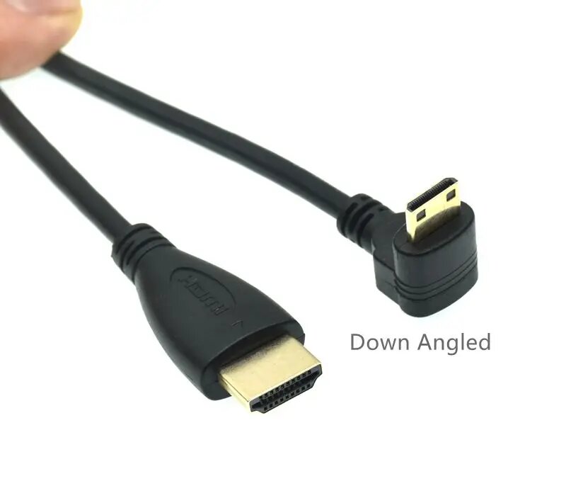 Кабель Mini HDMI - HDMI 90 градусов CY 50см Down, 50cm