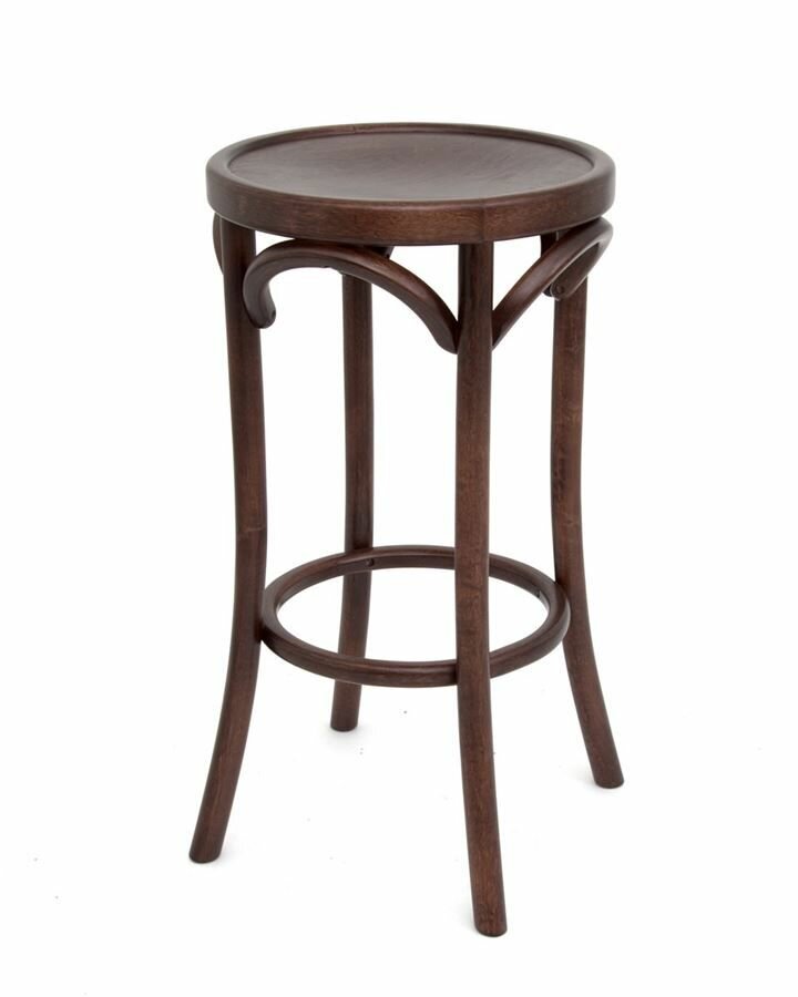 Табурет деревянный полубарный 650 Венский темный тон с твердым сиденьем