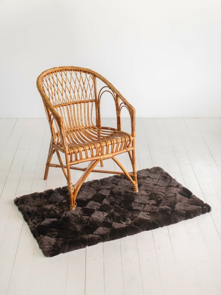 Натуральный овечий коврик Shkura-Dekor, натуральная шкура, коричневый