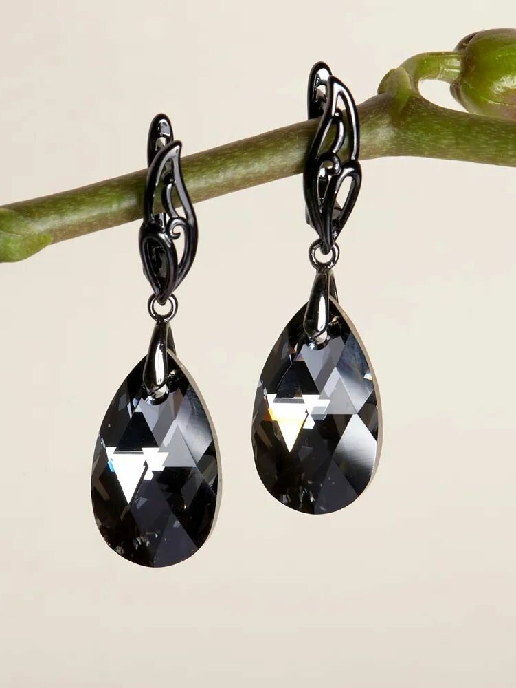 Серьги, кристалл, кристаллы Swarovski