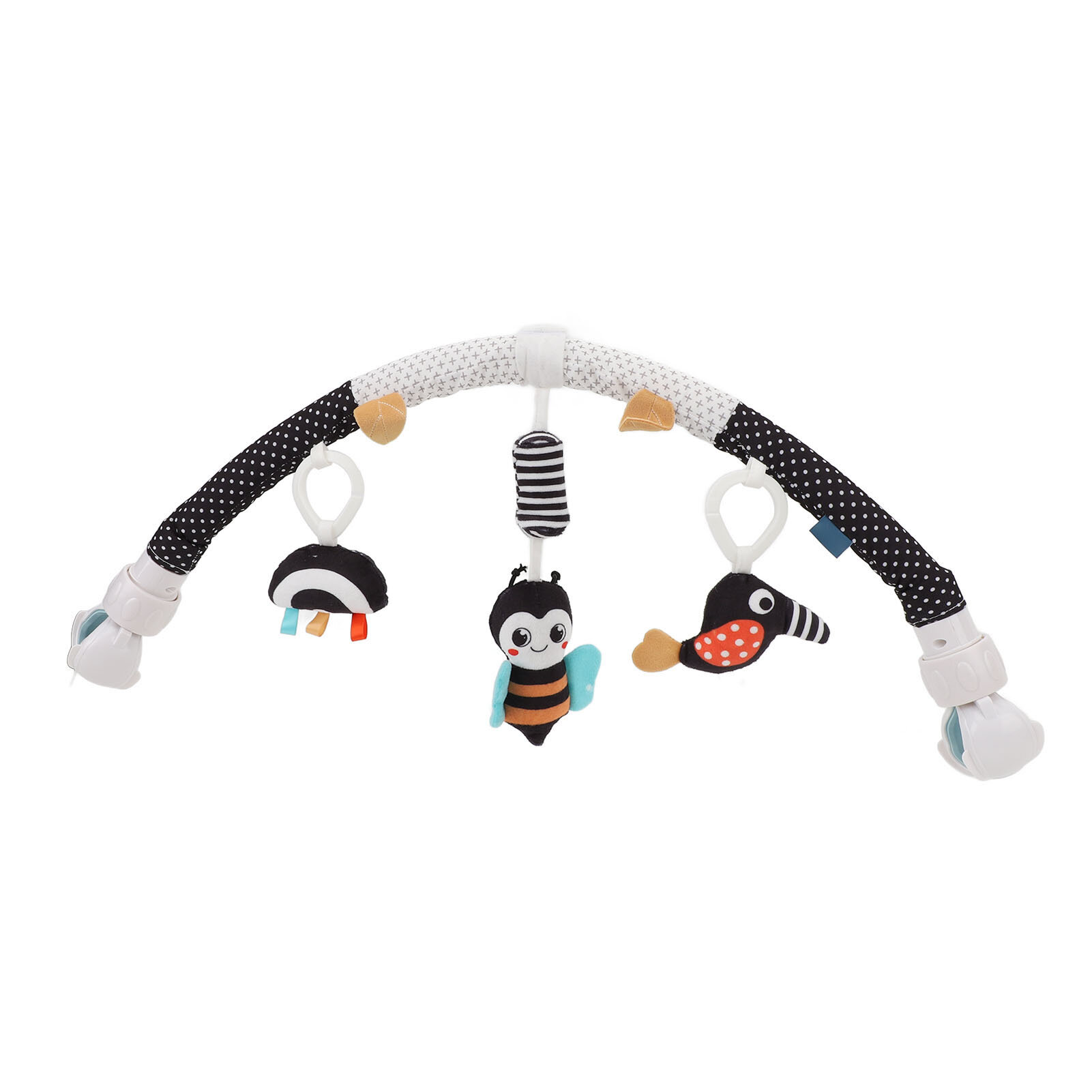 Игрушка-кресло-качалка для детской кроватки с пристегивающейся дугой, стимулирующая чувства и развивающая моторику с дизайном в виде пчелы