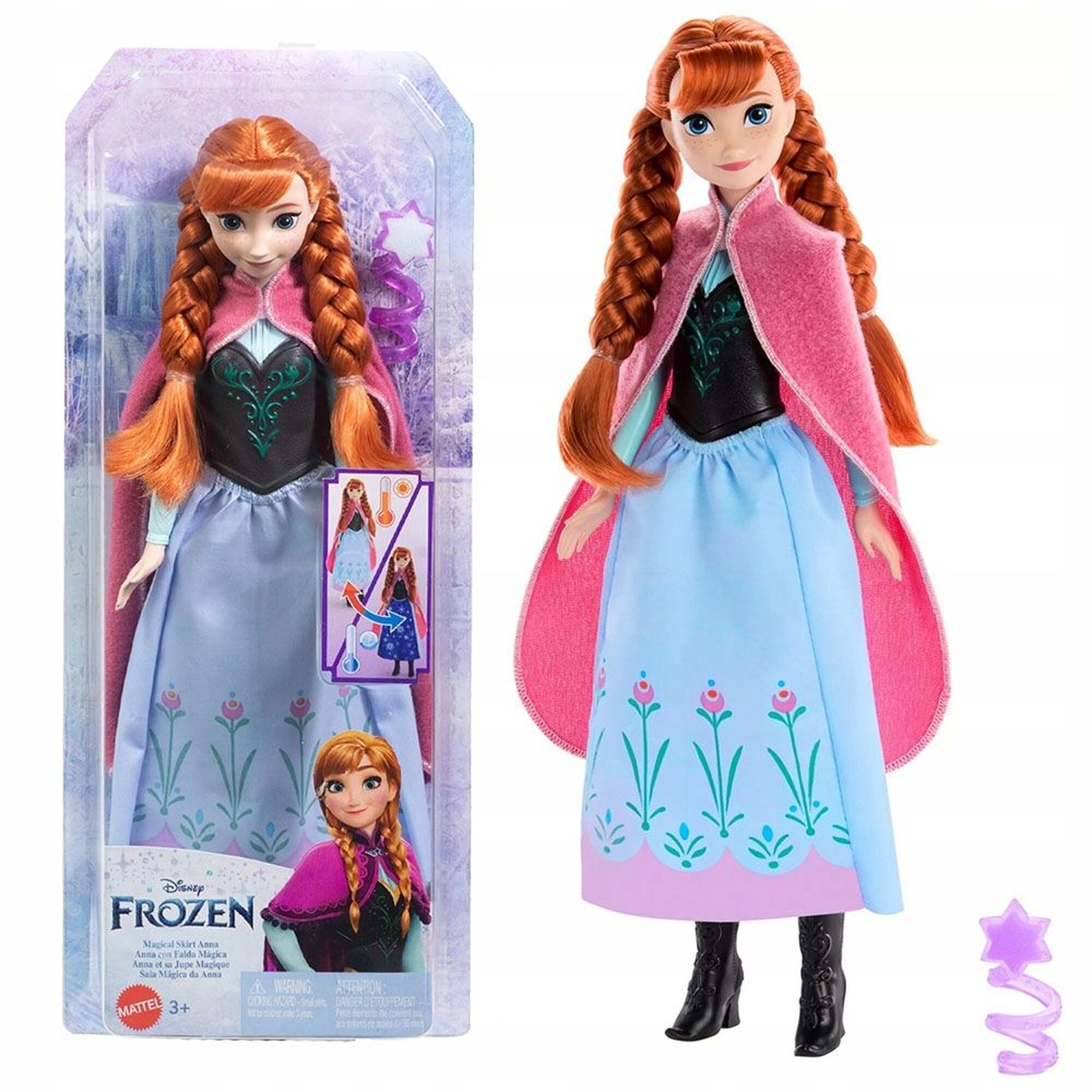 Кукла Mattel Disney Princess - Анна из Холодное сердце в волшебной, меняющей цвет юбке - Дисней Принцессы HTG24