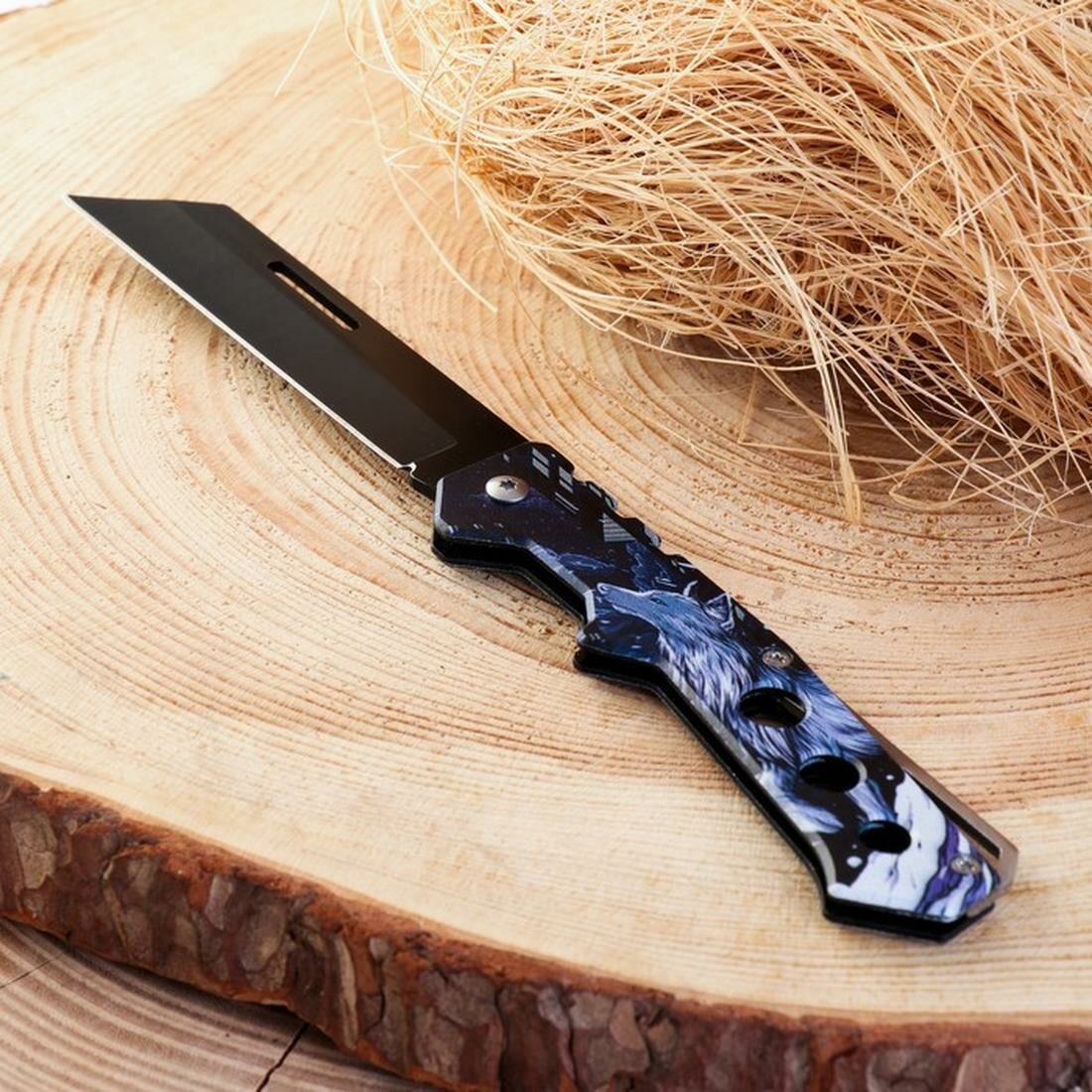 Складной нож Сима-ленд "Волк", сталь, клинок 85 мм/1.5 см, 1,5 мм