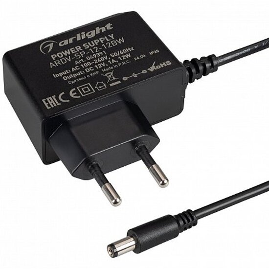 Блок питания Arlight ARDV-SP-12-12BW 12V, 1A, 12W, Адаптер