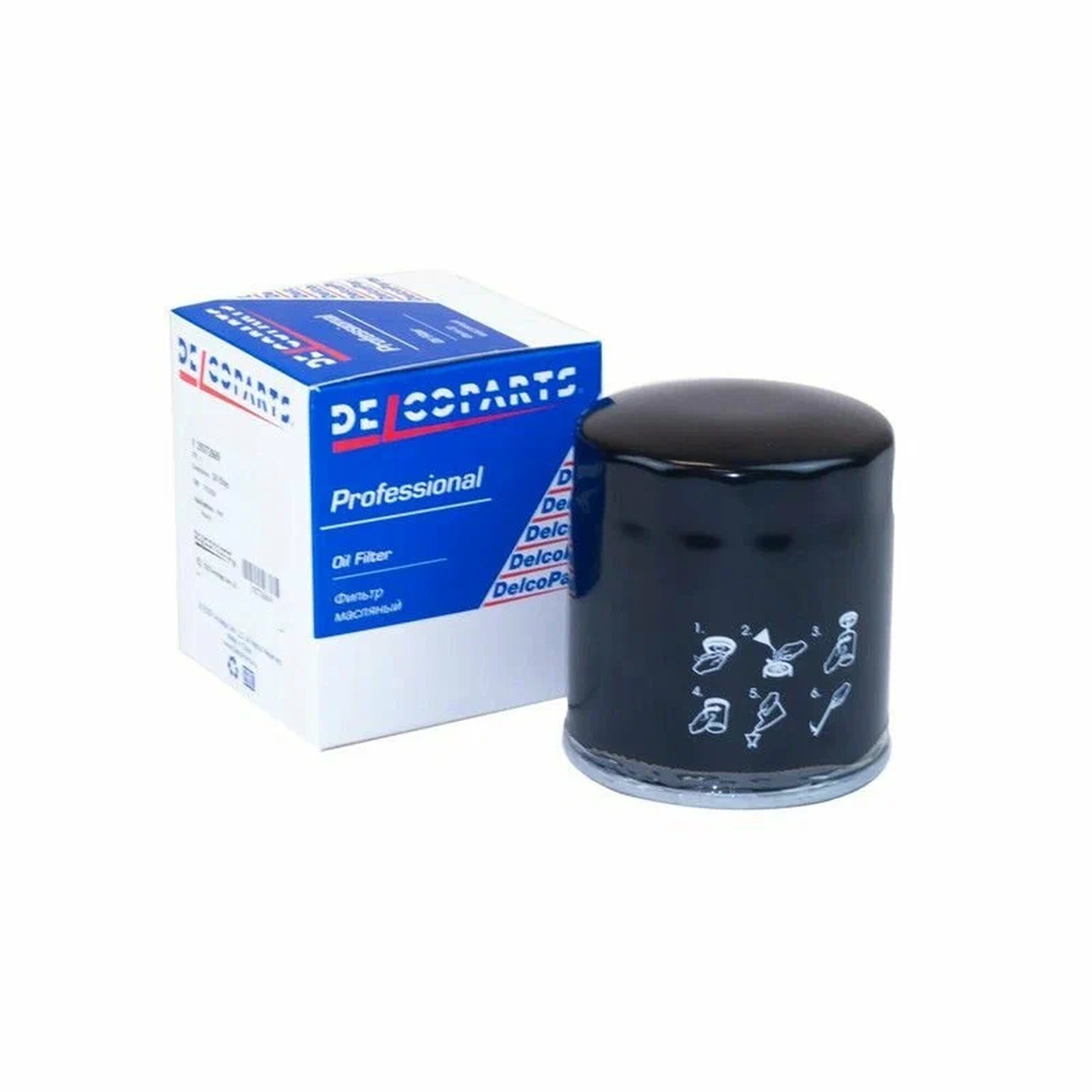 Фильтр масляный DelcoParts 19372669, для Ford Focus II, накручиваемый, бумажный