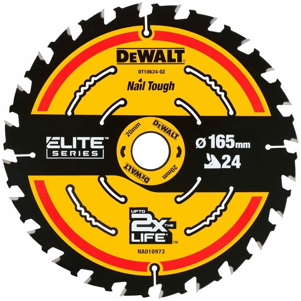 Пильный диск DeWalt DT10400/DT106243 EXTREME ELITE 165x20x1.66мм, 24T, ATB, 18° универсальный рез