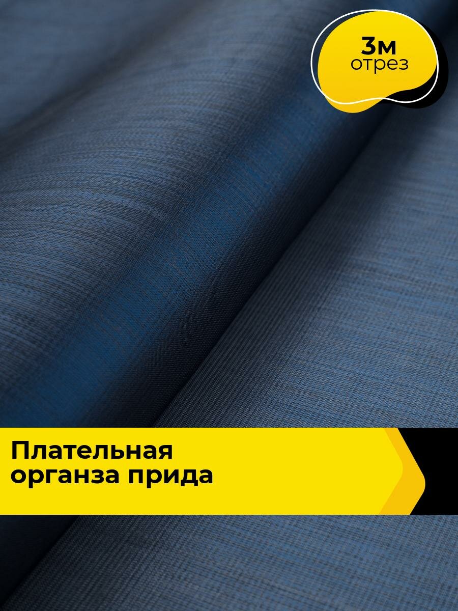 Ткань для шитья одежды Плательная органза "Прида" 3 м*150 см, цвет синий