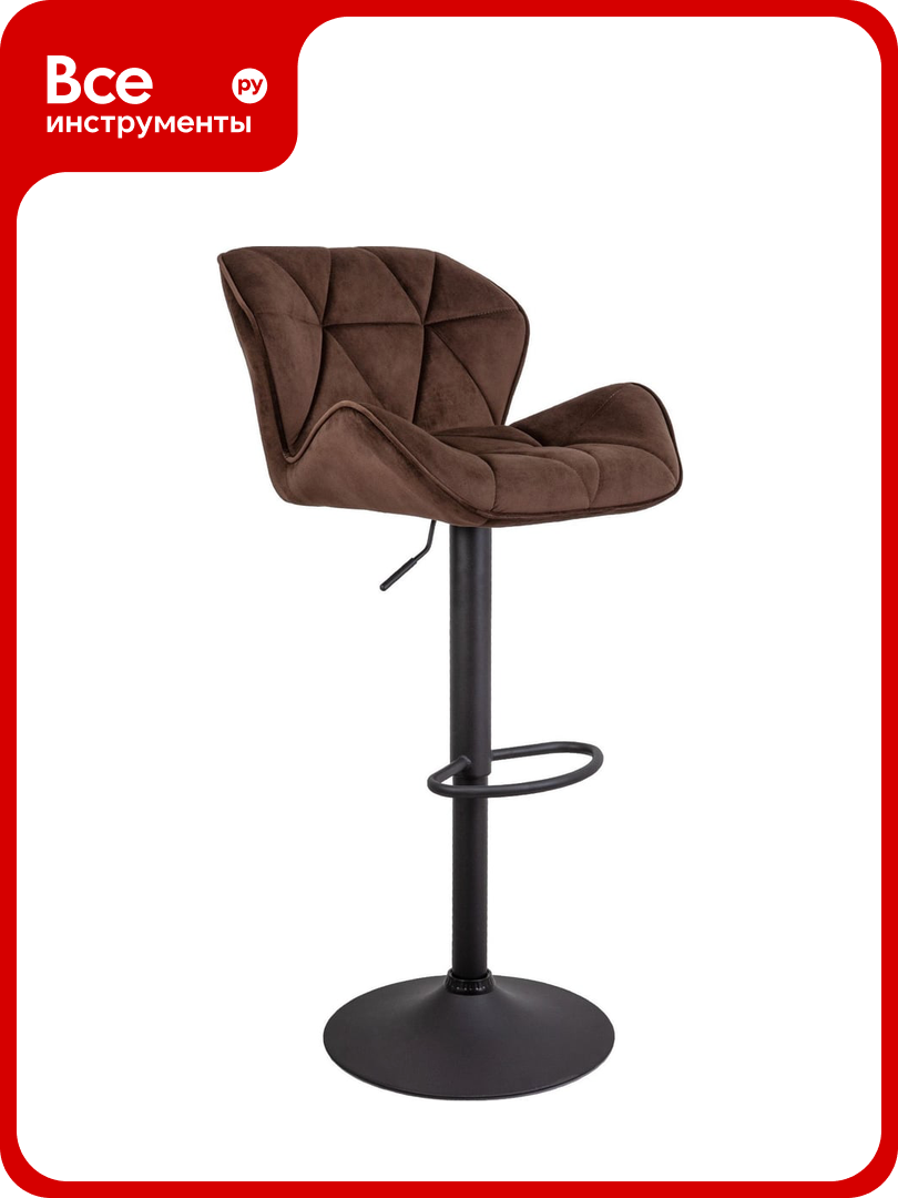 Барный стул AKS Home BERLIN, шоколадный велюр HCJ-10/черный 70475