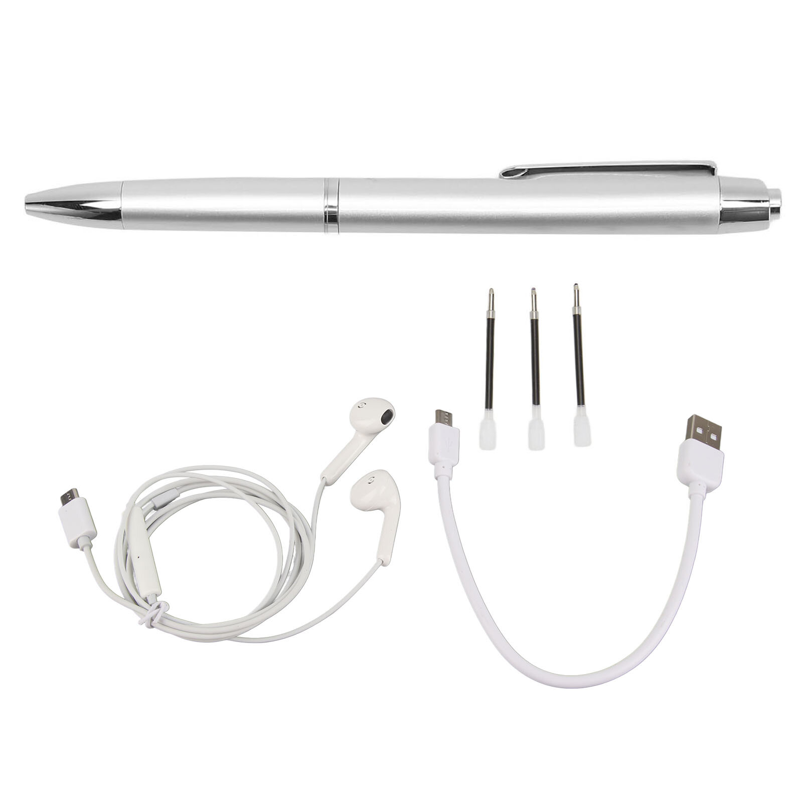 Ручка для записи голоса Интеллектуальное шумоподавление Портативный цифровой диктофон с голосовой активацией для лекций Нейтральный английский, тонкая ручка со скошенным наконечником 8 ГБ