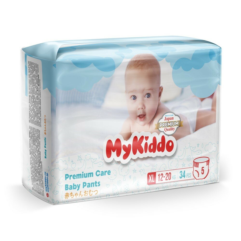 Mykiddo premium трусики-подгузники детские 12-20 кг 34 шт./ xl