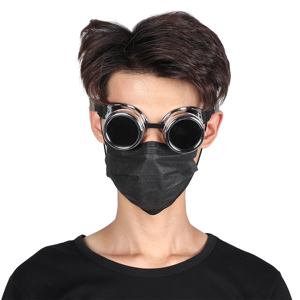 ABS винтажный стиль стимпанк очки двухслойные солнцезащитные очки для вечеринки реквизит Decorbright серебро