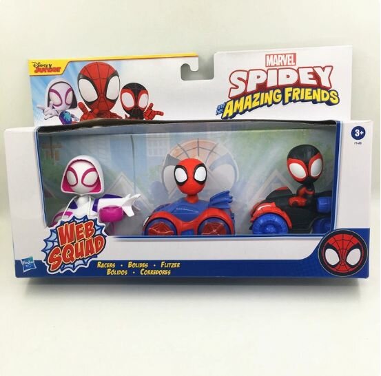Hasbro Marvel Spidey and His Amazing Friends Toy Figure / Детский набор игрушек Человек-паук и его друзья, состоящий из 10 кукол, маску можно переворачивать вверх и вниз. Марвел