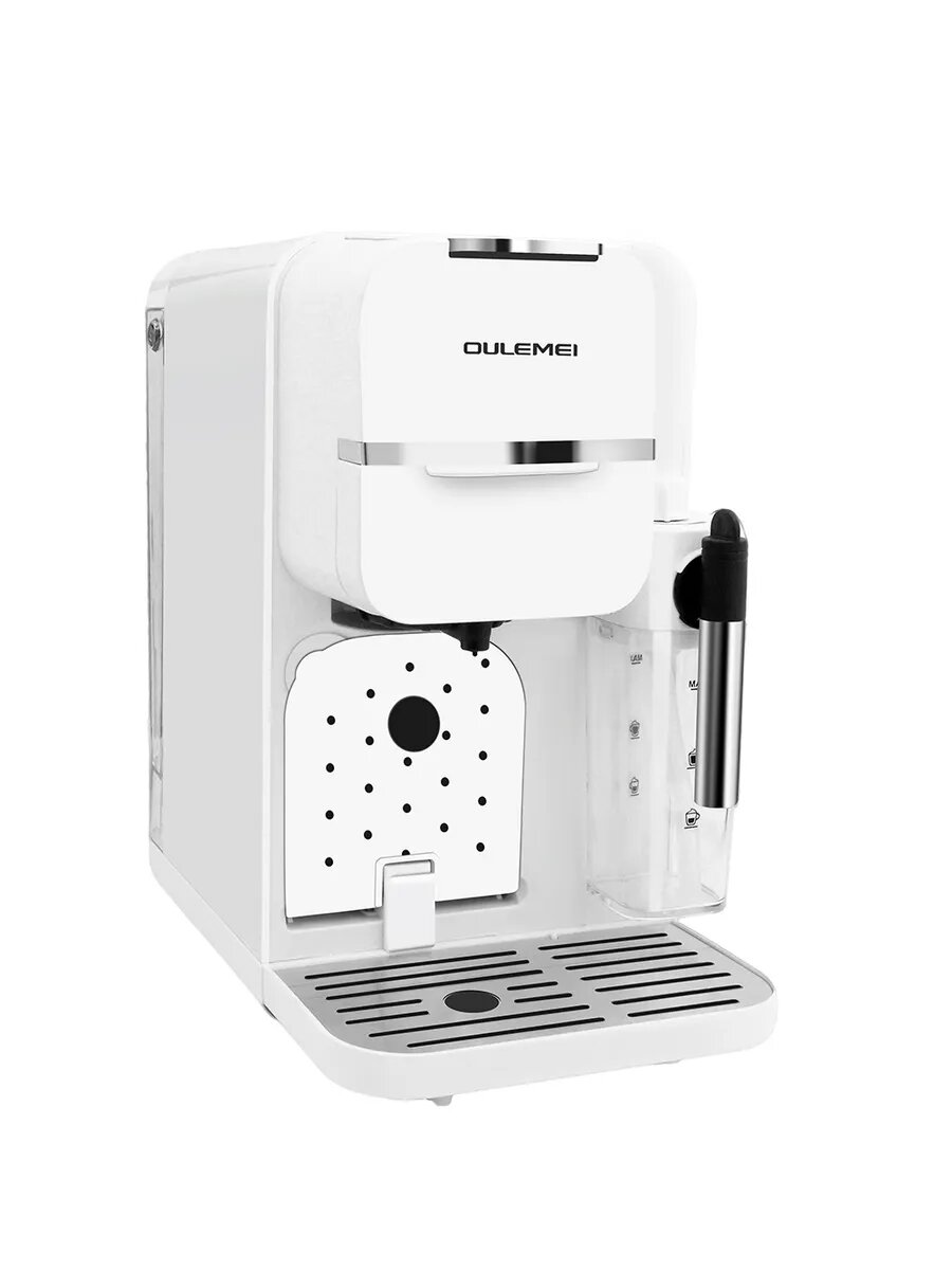 Кофемашина OULEMEI "OLM-KFB008", полуавтоматическая, сенсорная панель, 1350Вт, белая