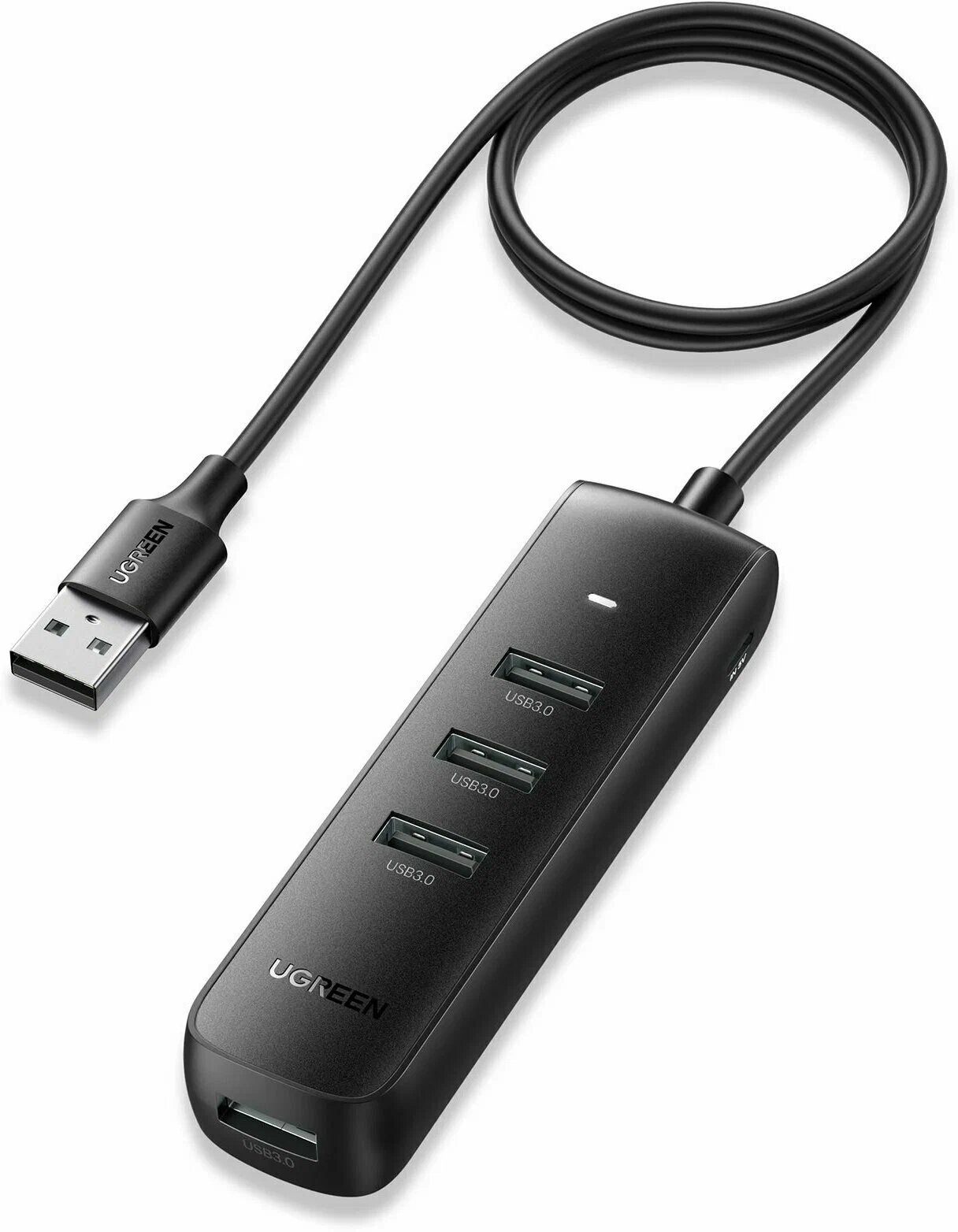 Хаб UGREEN CM416 (80657) USB 3.0 4-Port Hub. Длина 1.5 м. Цвет: черный