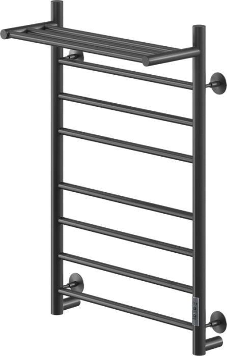 Полотенцесушитель электрический Ника Way 2 80/50, с полкой, матовый черный RAL9005