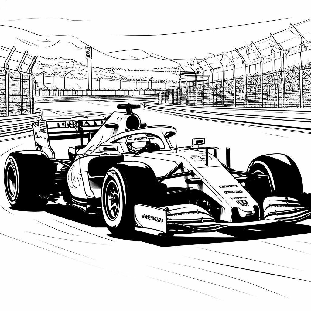 Набор детских раскрасок автомобили "Формула-1", плотная бумага формата А4, 10 шт, от 1 года