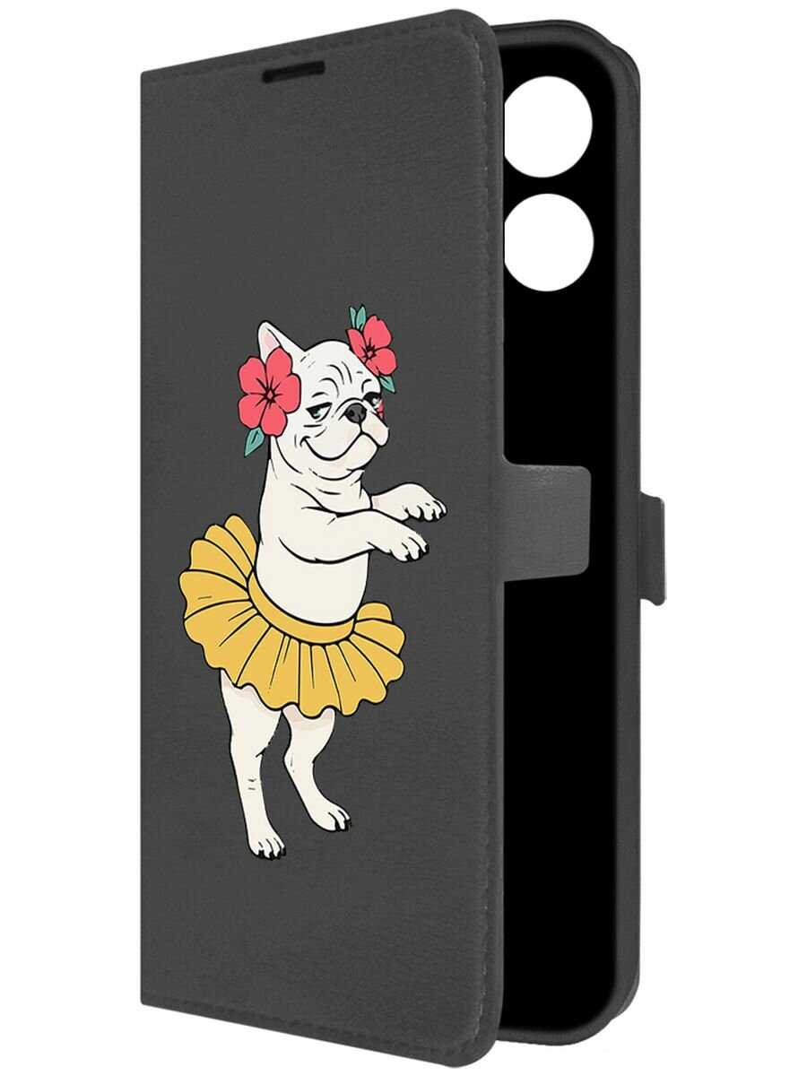 Чехол-книжка Krutoff Eco Book для Realme Note 50 Красотка (черный)