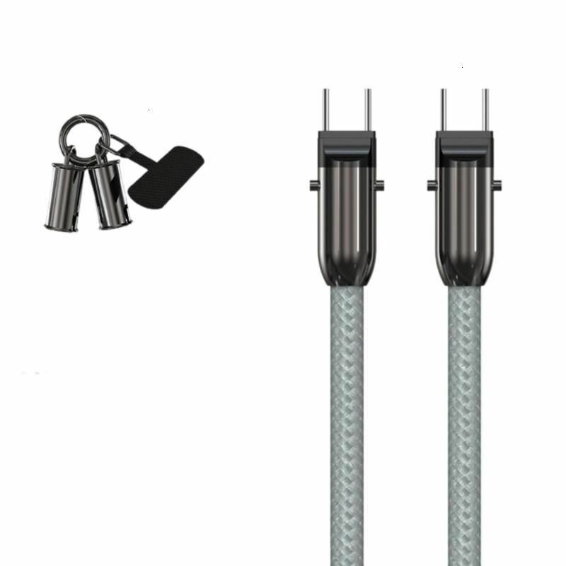 Кабель для передачи данных Bullet two-in-one мобильного телефона-1,2 м-двойной интерфейс TypeC зеленого цвета