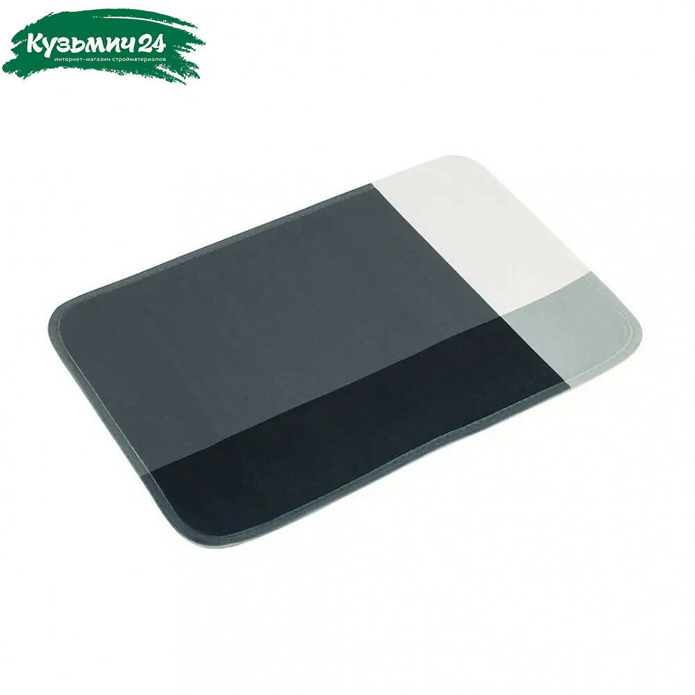 Коврик для ванной Рыжий Кот CUBES 102531, 400х600 мм, серый, полиэстер, поролон, антискользящая подложка