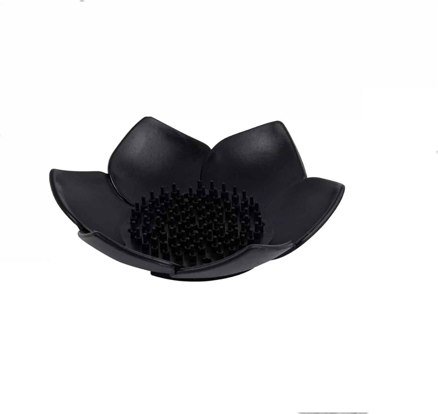Силиконовая мыльница в форме лотоса Черный, Black 1Pc