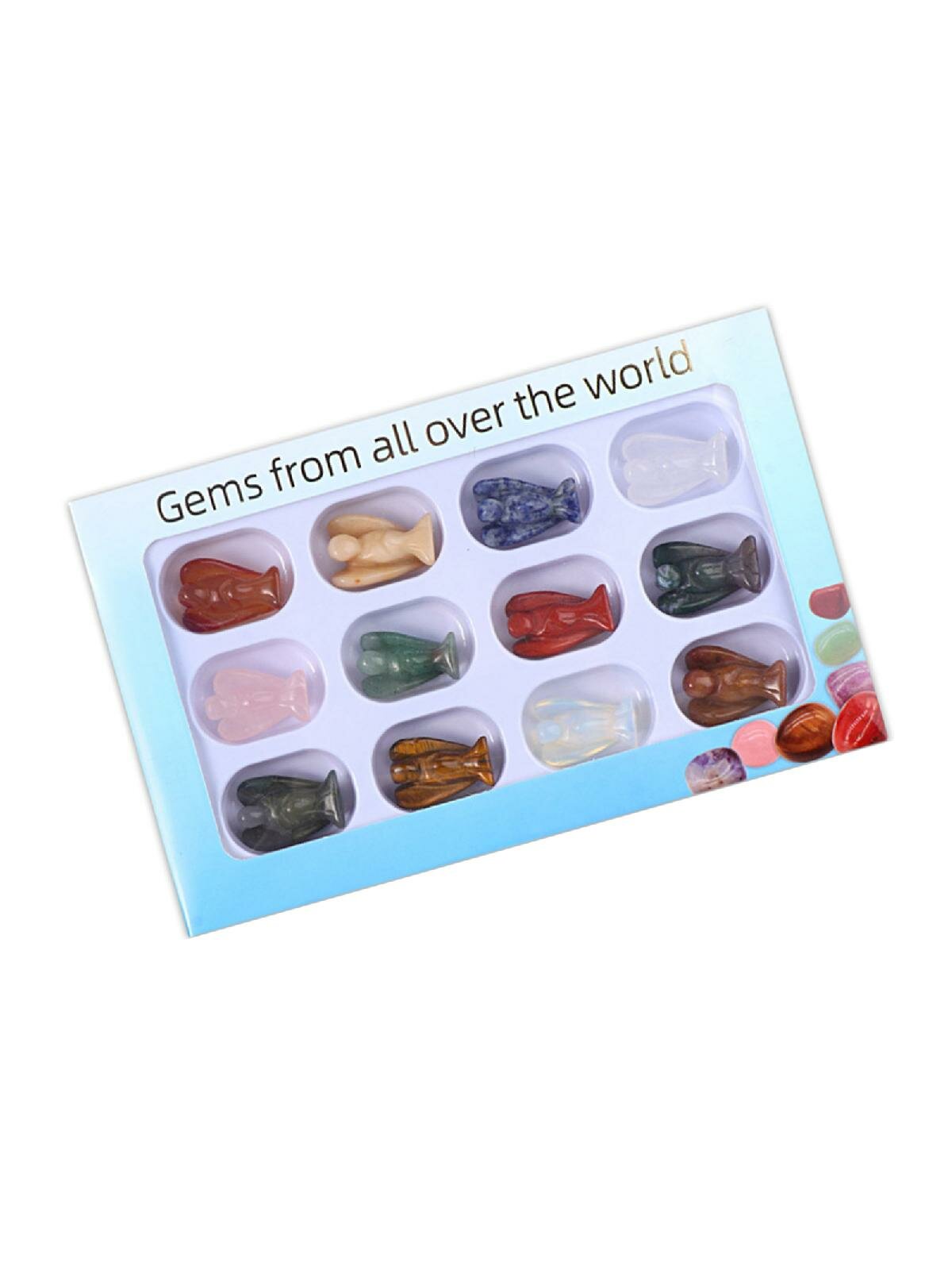 Элегантный Набор хрустальных Статуэток Ангела Ручной Работы из камня Для Медитаций И декоров