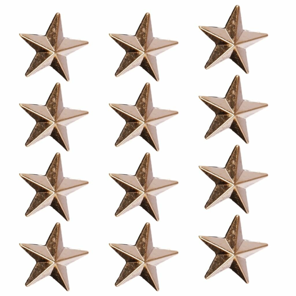 12 штук, булавка для воротника с пятиконечной звездой, со звездой-золото