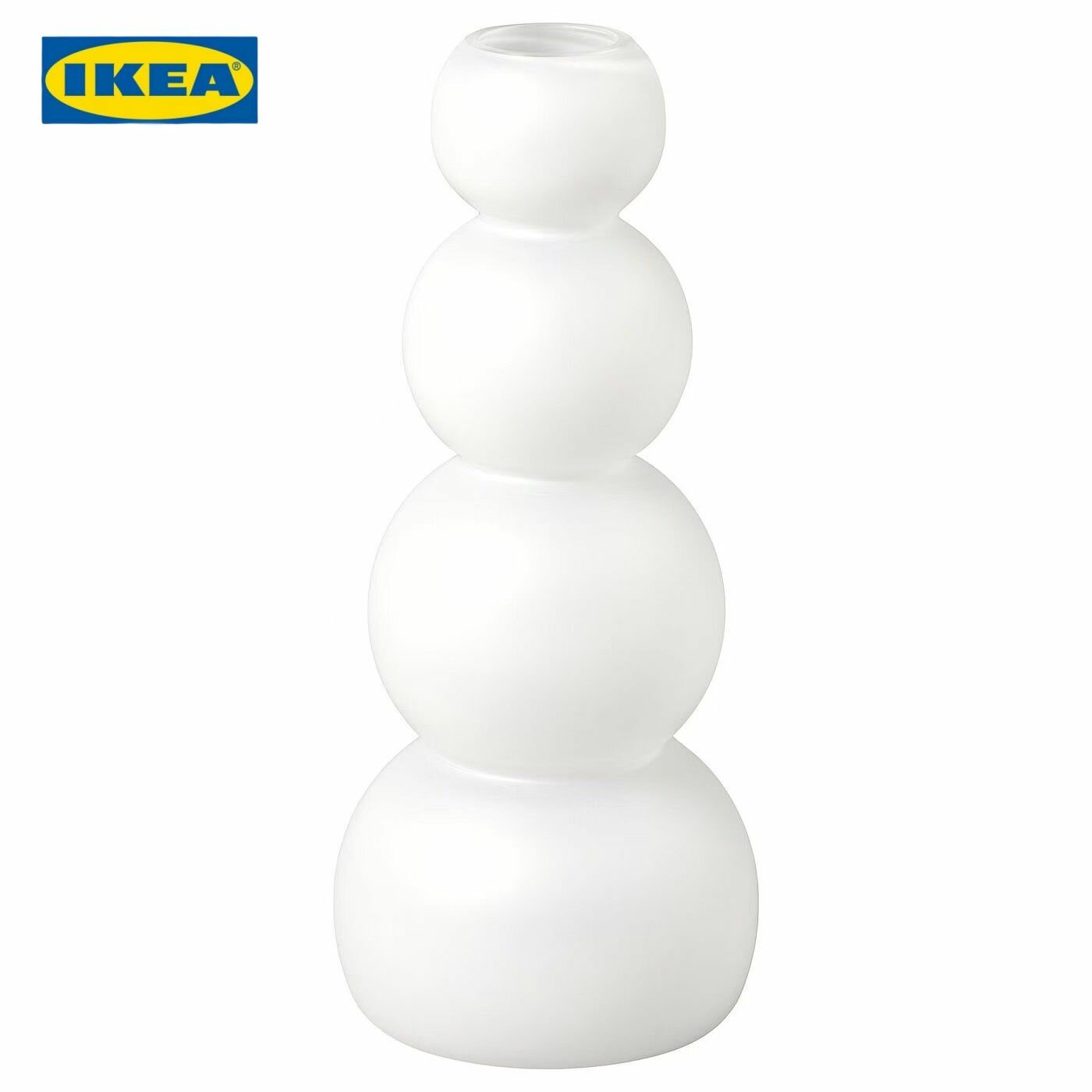 Ваза IKEA VINTERFINT, матовое стекло/белый, 32 см