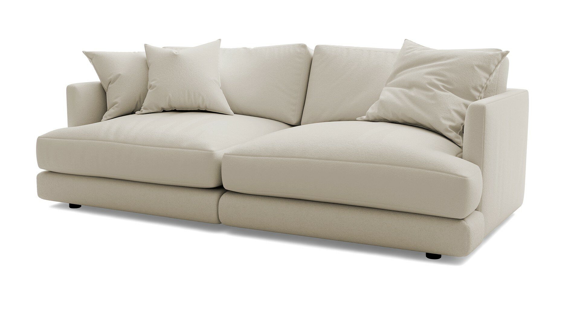 Диван Ибица 2 Velutto 16 NEW 212x105x87 см, светло-бежевый Велютто, еврокнижка Фиеста