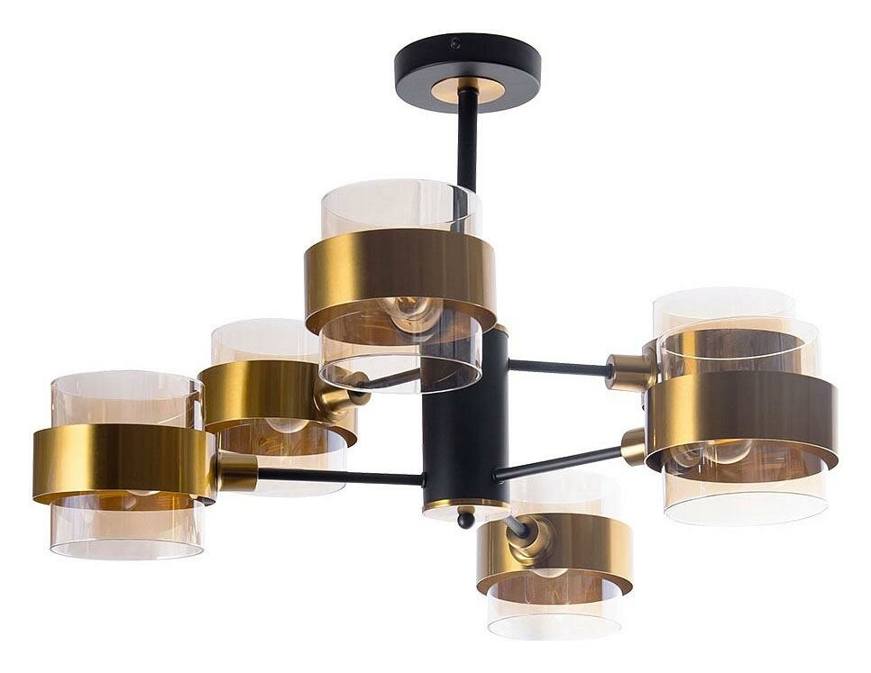 Люстра на штанге Arte Lamp Carlo A8205SP-6BK цвет черный Накаливания, Светодиодные Модерн